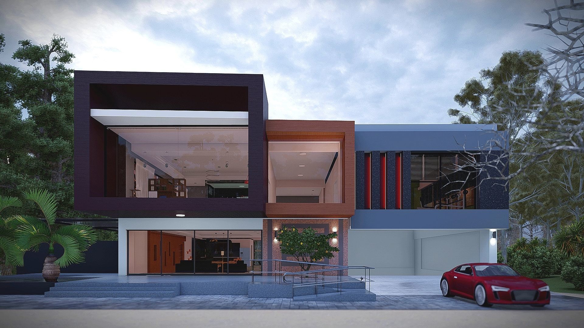 NATIVE REVIT MODERN HOUSE 3D model | CGTrader