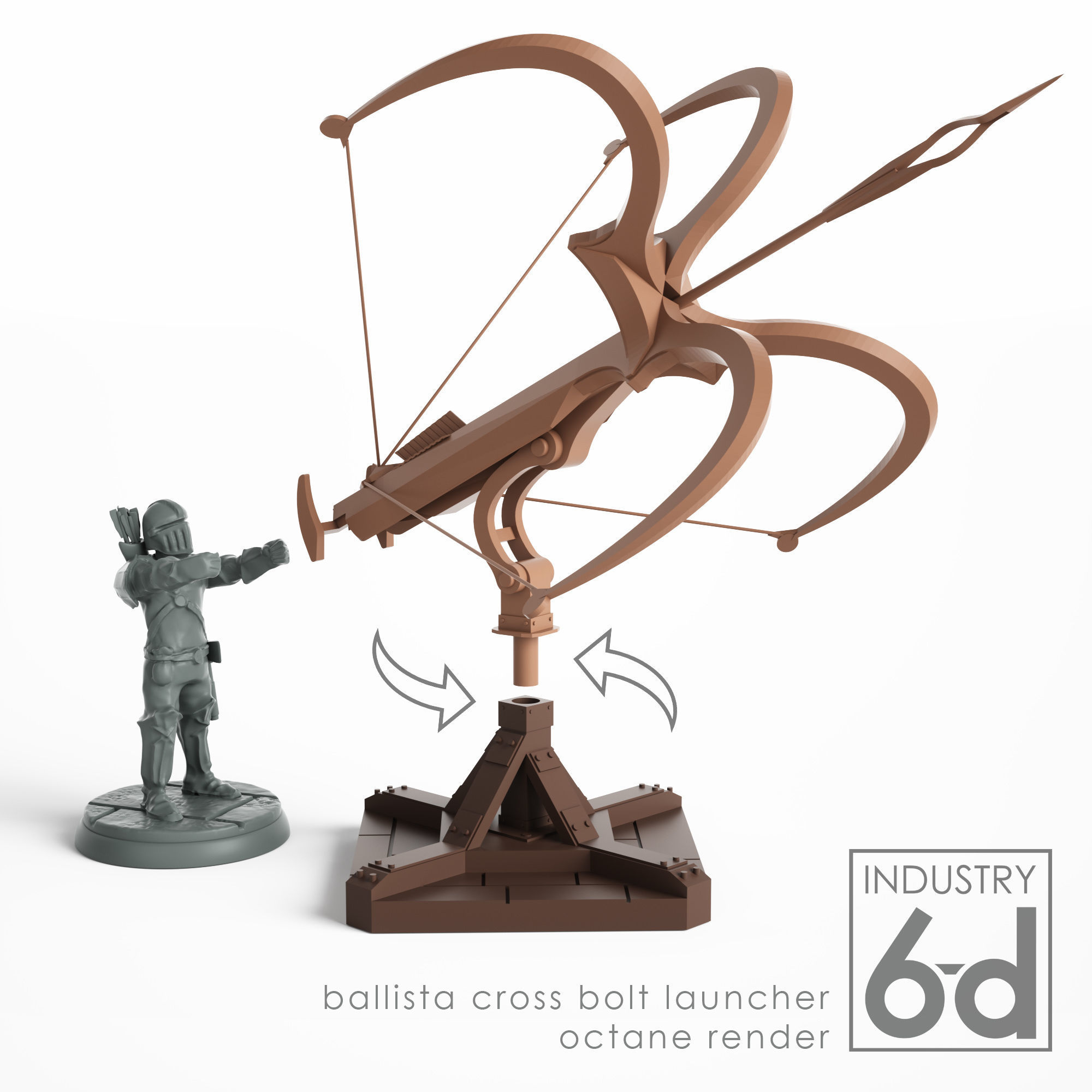 Wind Lance Ballista with Operator 3D model 3D printable | CGTrader