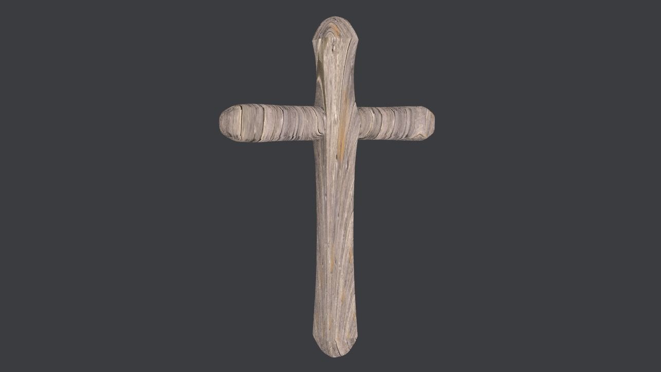 wooden cross free 3D model | CGTrader