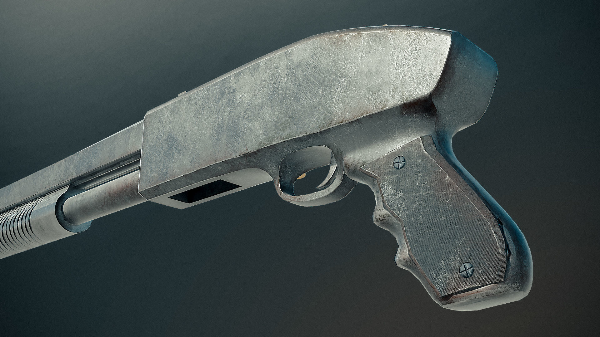 3D model Scratched iron shotgun VR / AR / low-poly | CGTrader