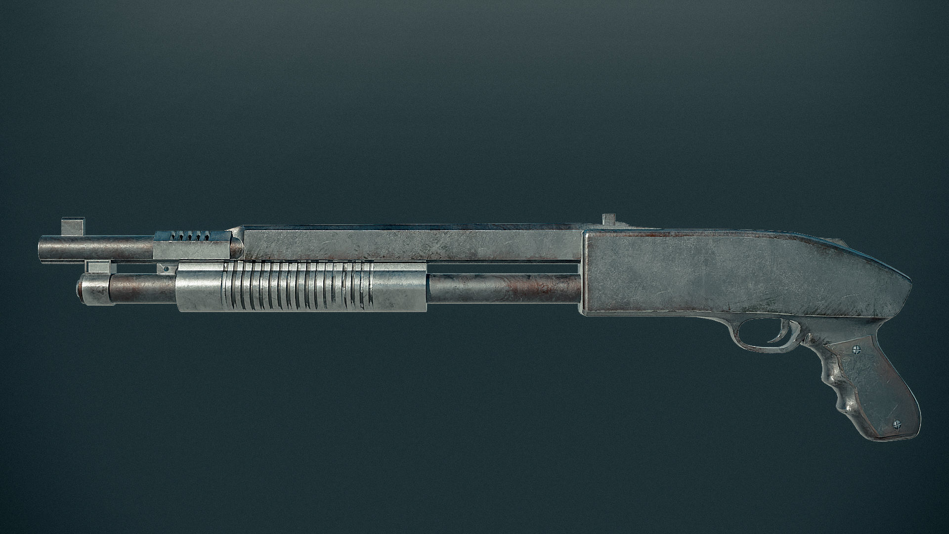 3D model Scratched iron shotgun VR / AR / low-poly | CGTrader
