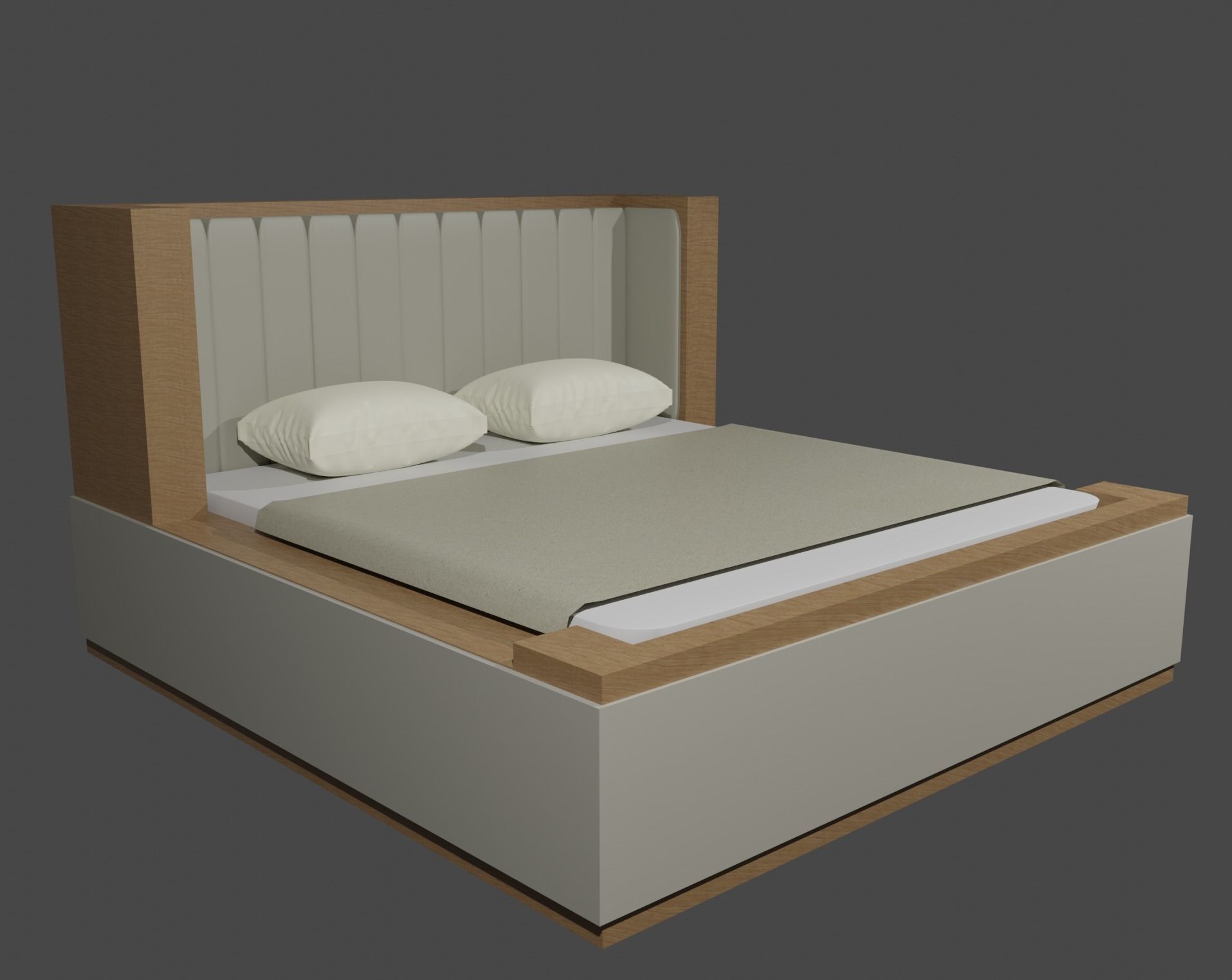 Wooden Bed free 3D model | CGTrader