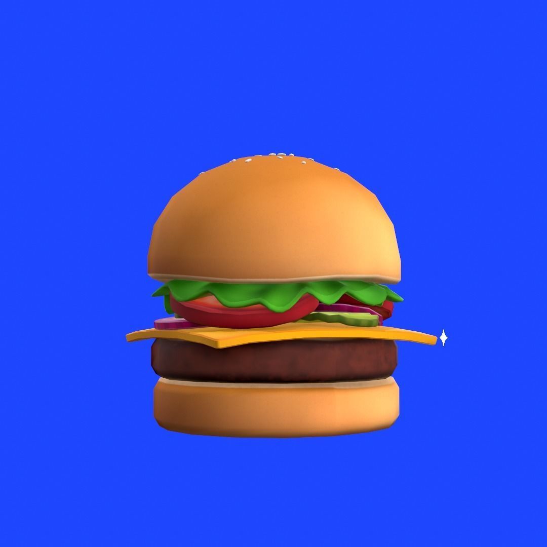 3D model Cartoon Cheeseburger VR / AR / low-poly | CGTrader