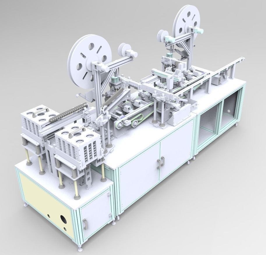 Automatic cutting and automatic feeding assembly line 3D model | CGTrader