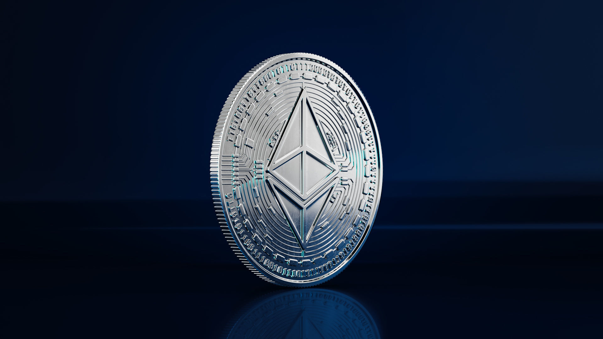 Ethereum ETH Coin Silver 3D model | CGTrader