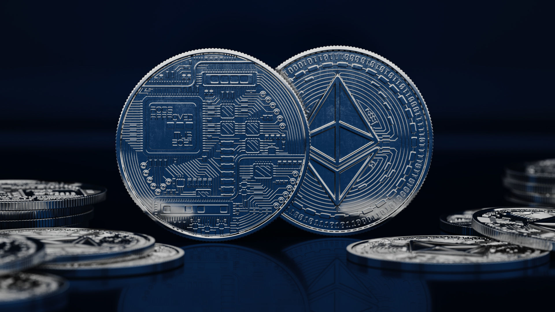 Ethereum ETH Coin Silver 3D model | CGTrader