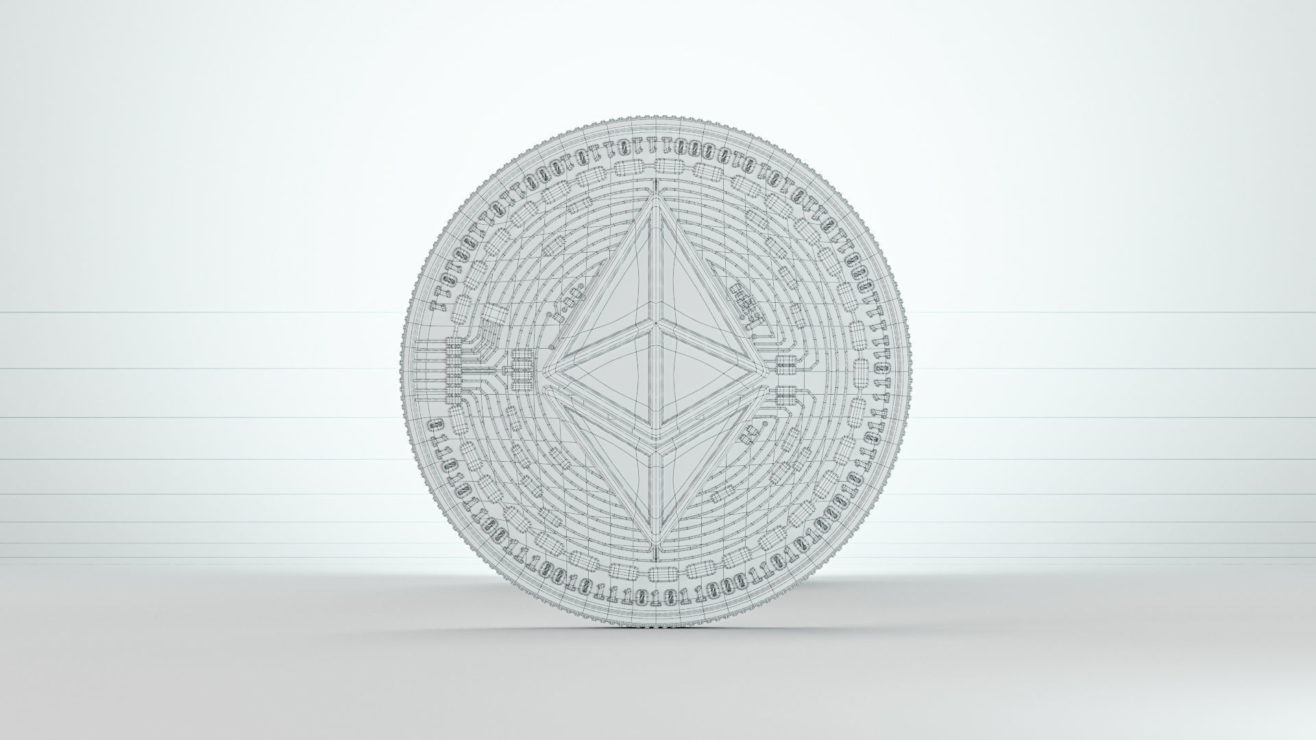 Ethereum ETH Coin Silver 3D model | CGTrader