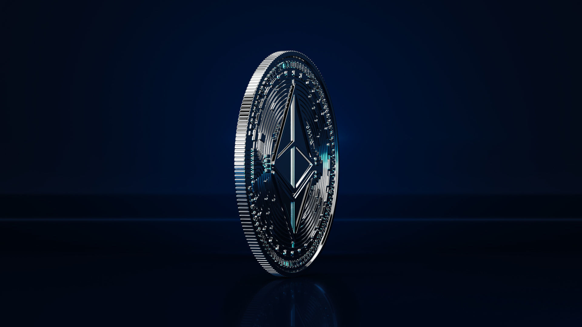 Ethereum ETH Coin Silver 3D model | CGTrader