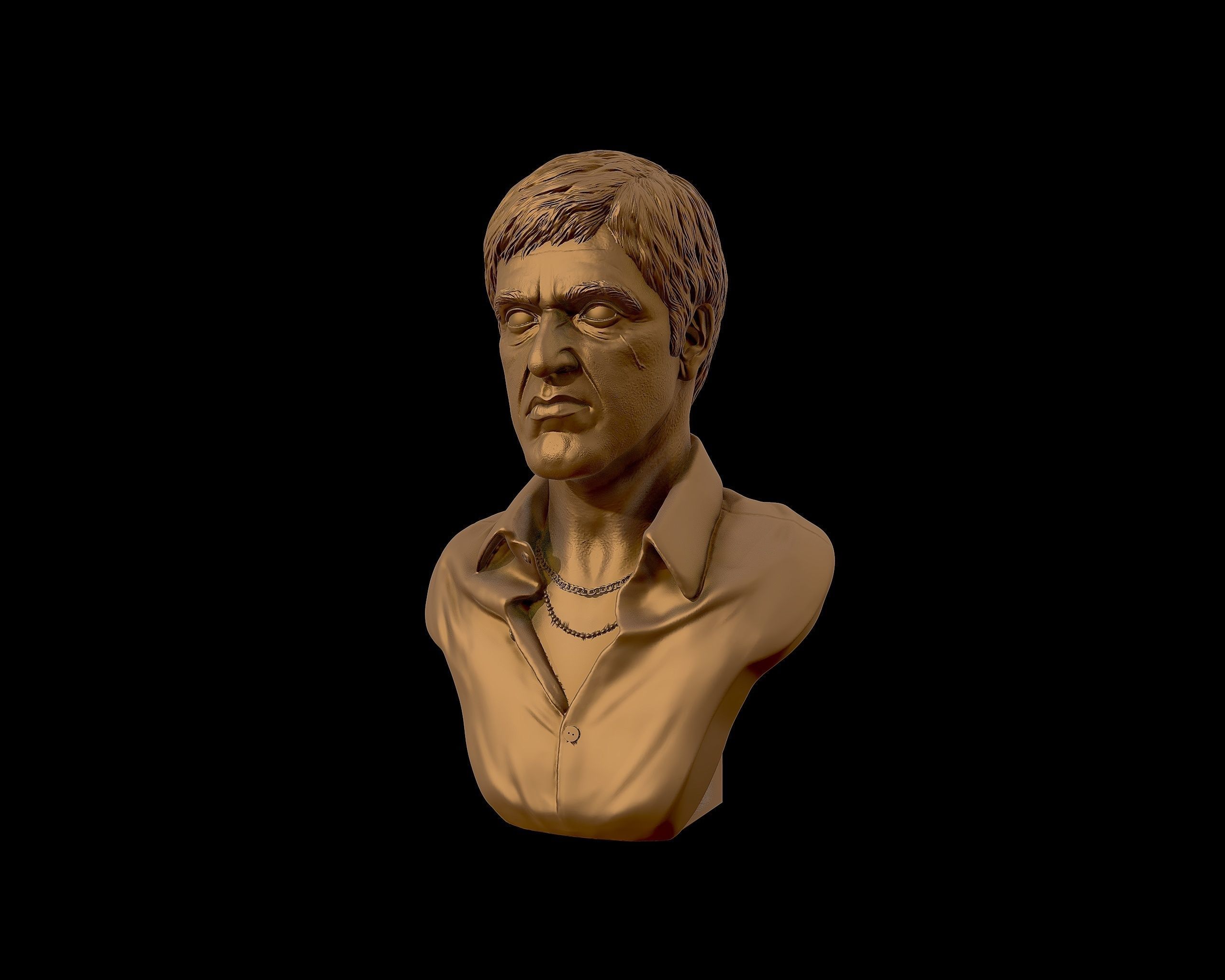 Scarface Alpacino portrait sculpture 3D model 3D printable | CGTrader