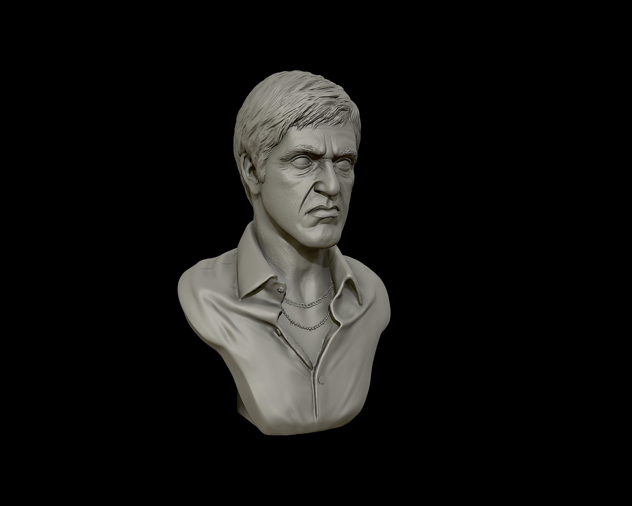 Scarface Alpacino portrait sculpture 3D model 3D printable | CGTrader