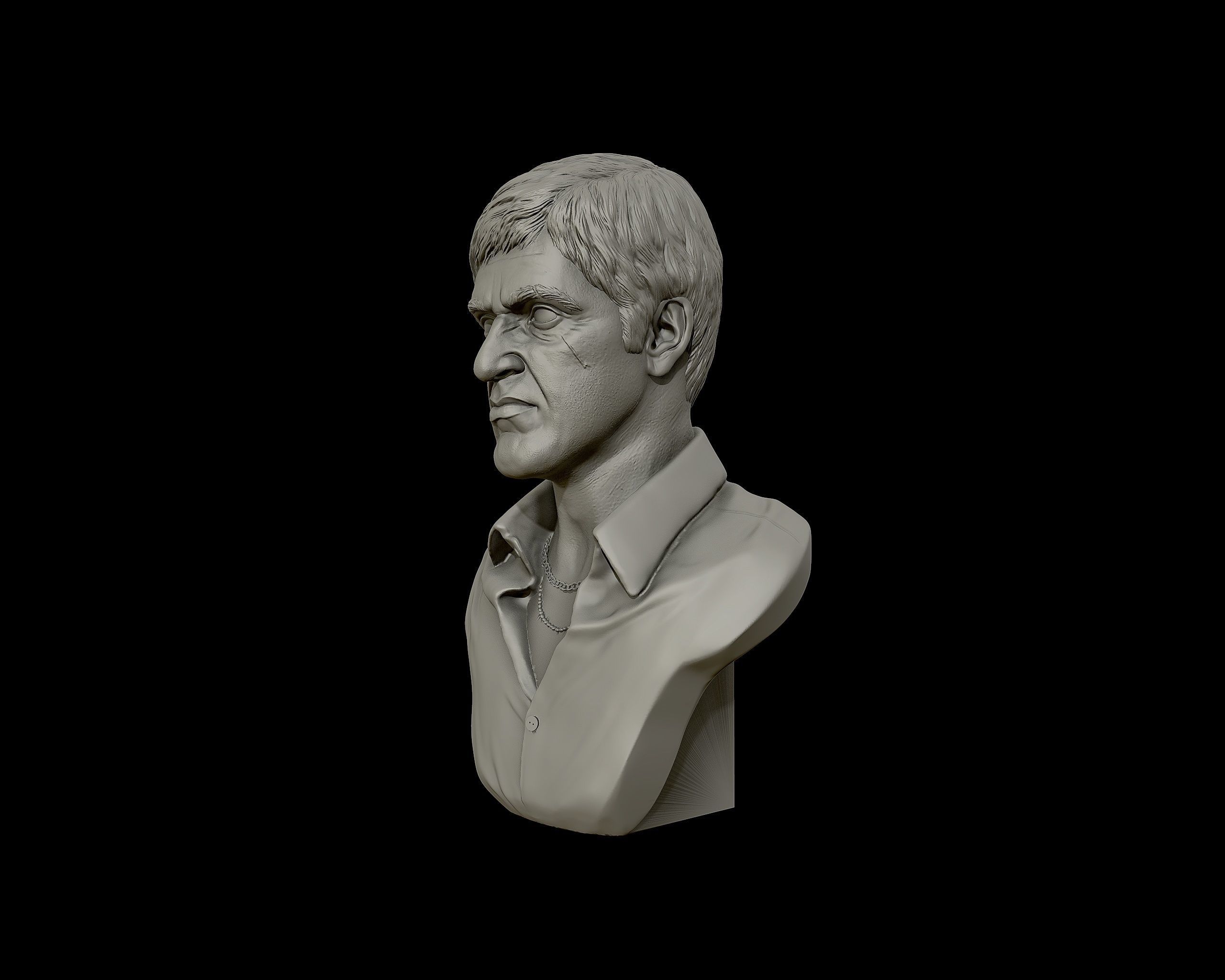 Scarface Alpacino portrait sculpture 3D model 3D printable | CGTrader