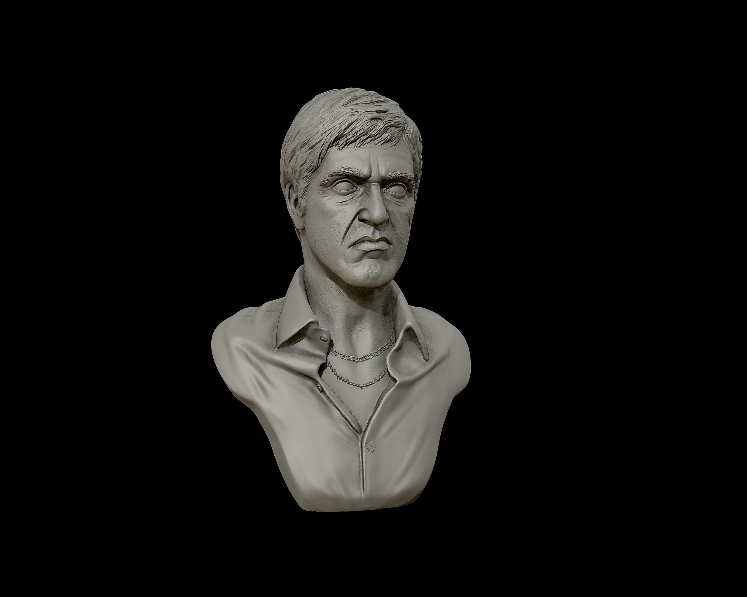 Scarface Alpacino portrait sculpture 3D model 3D printable | CGTrader