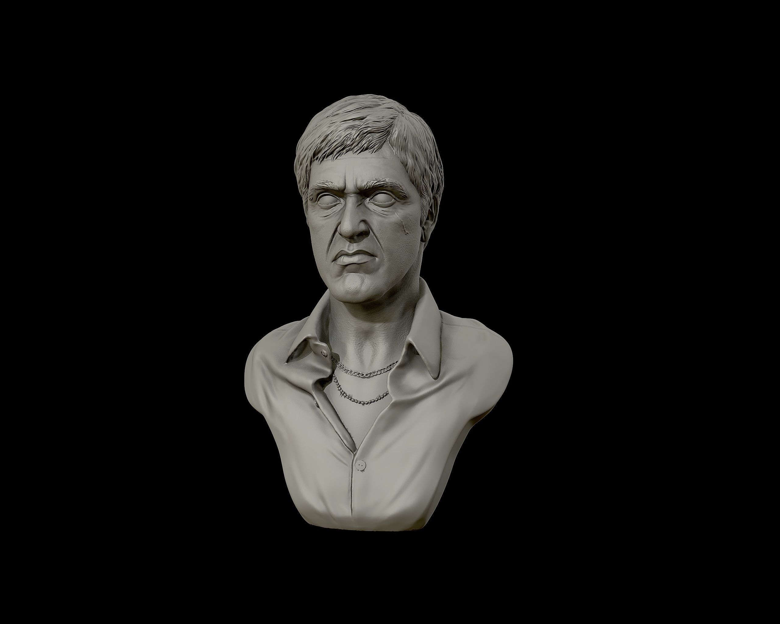 Scarface Alpacino portrait sculpture 3D model 3D printable | CGTrader