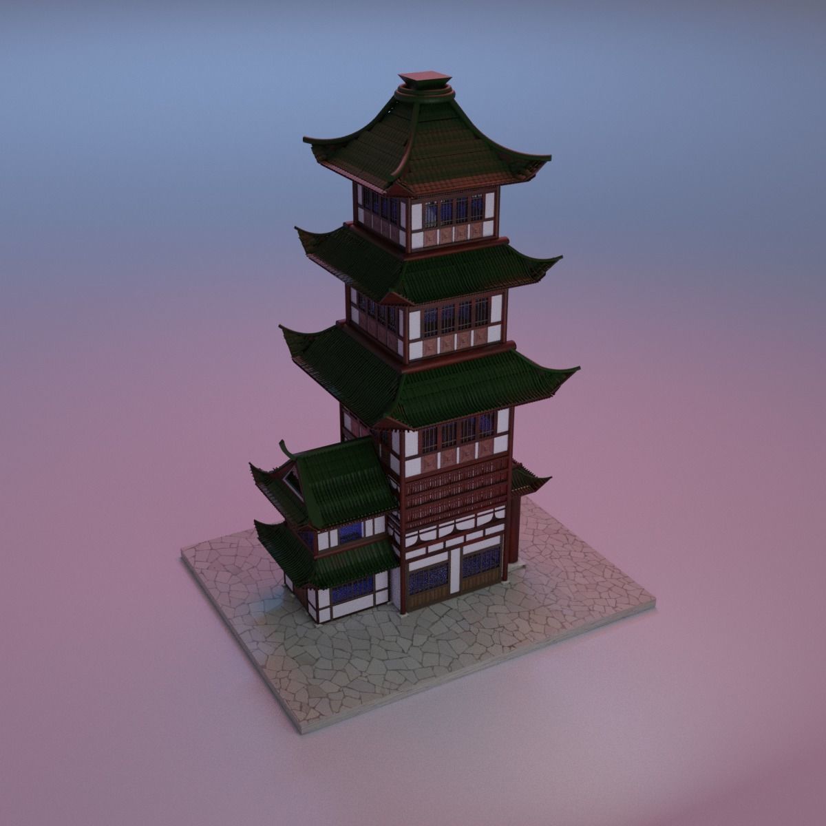 3D model Japanese building architecture VR / AR / low-poly | CGTrader