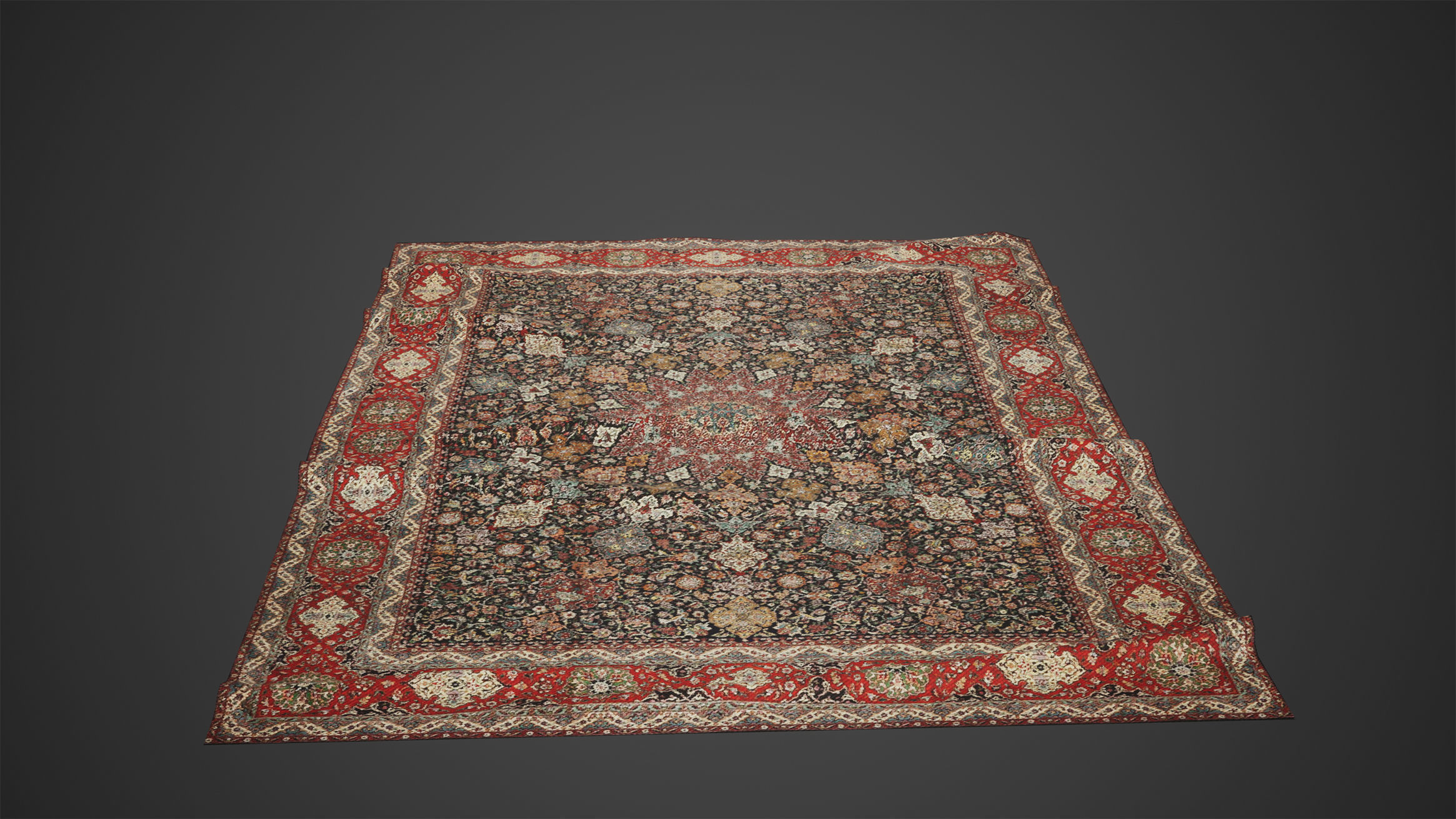 3D model Rug Low Poly Game Ready persian VR / AR / low-poly | CGTrader