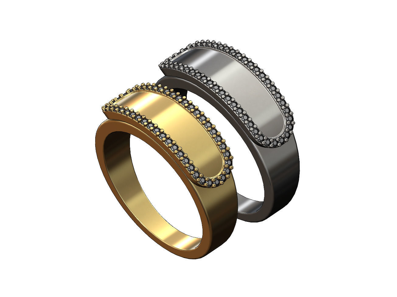 Rounded diamond tag ring US size 7 and 8 3D model 3D printable | CGTrader