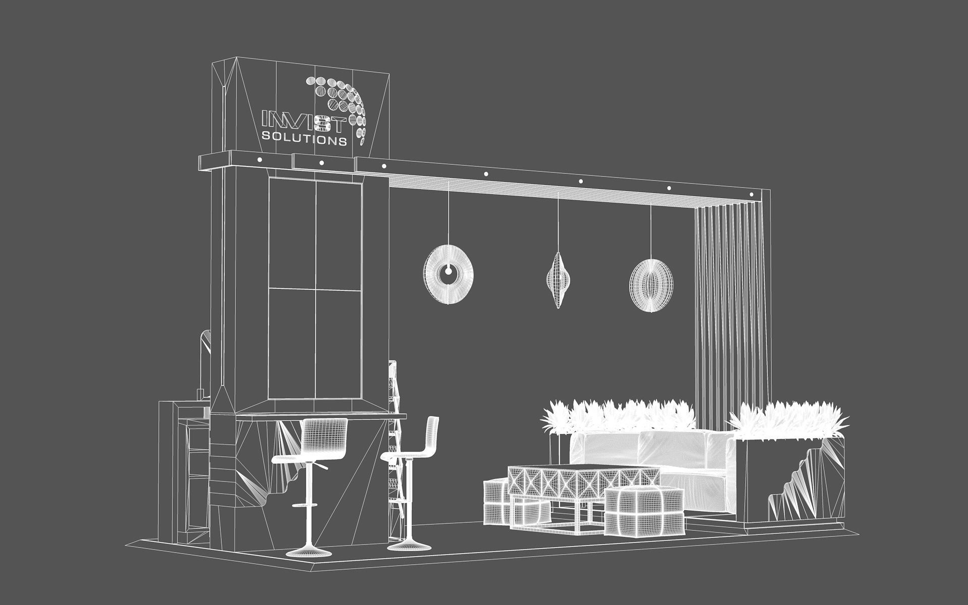 island exhibition stand 6m x 3m 3D model | CGTrader