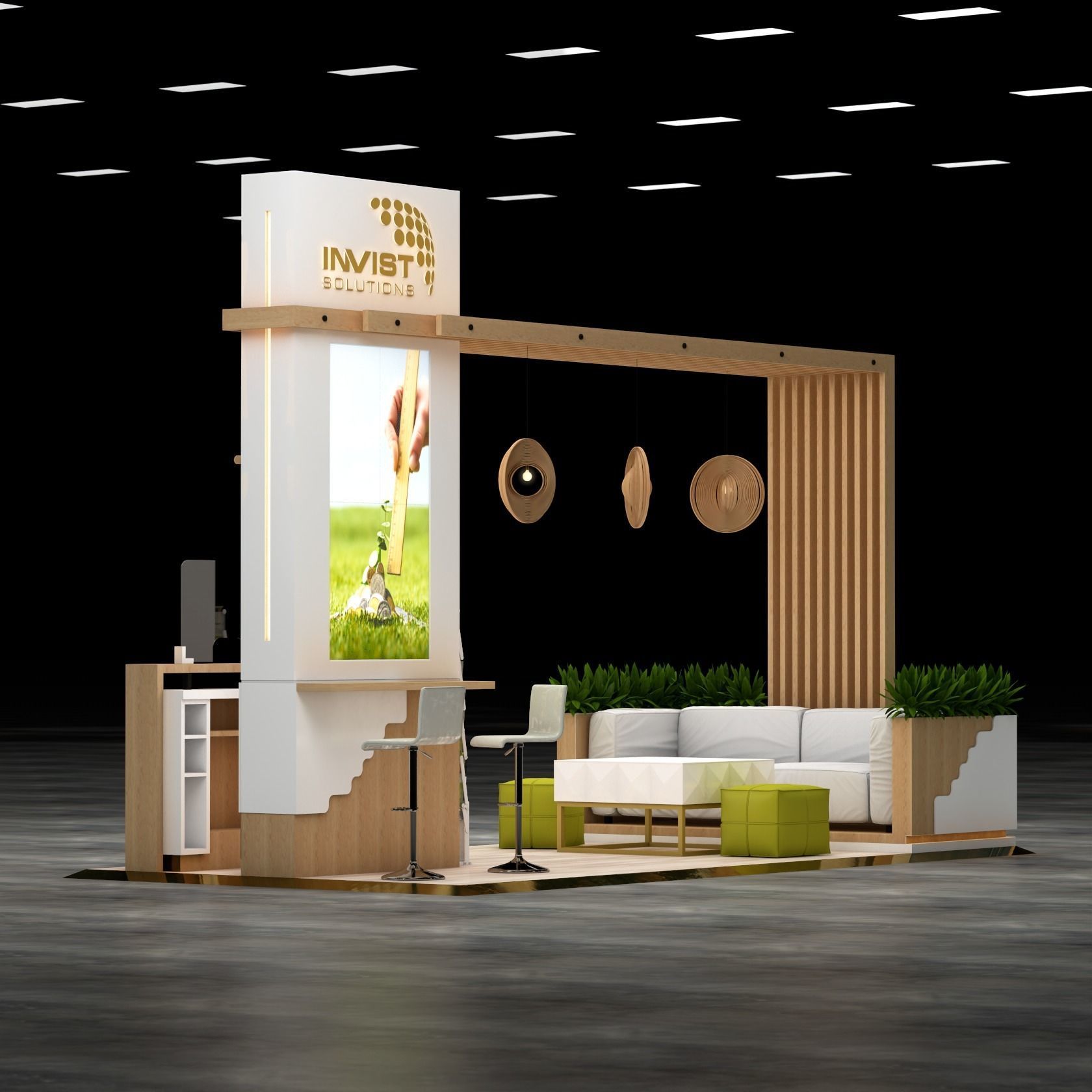 island exhibition stand 6m x 3m 3D model | CGTrader