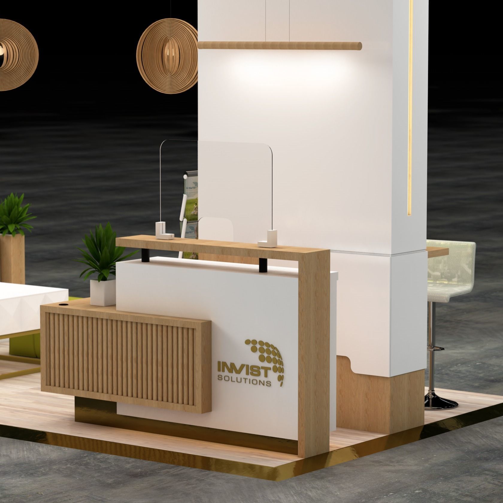 island exhibition stand 6m x 3m 3D model | CGTrader