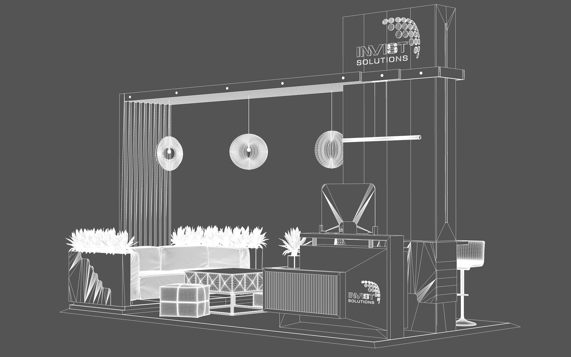 island exhibition stand 6m x 3m 3D model | CGTrader