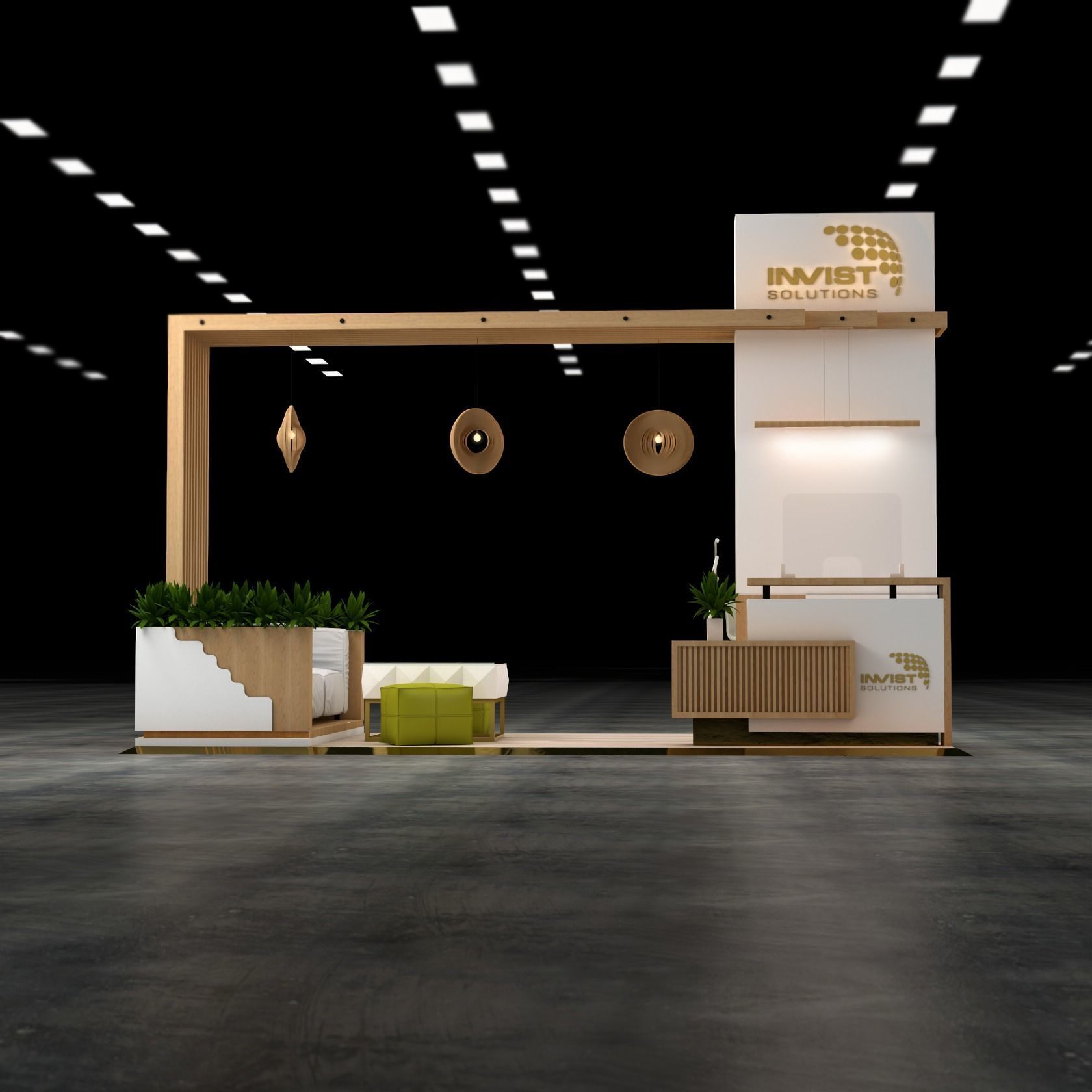 island exhibition stand 6m x 3m 3D model | CGTrader