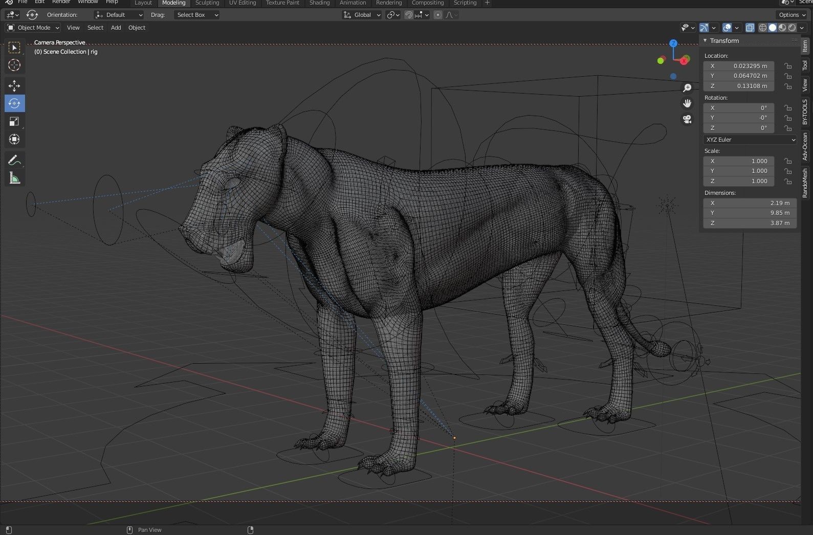 Lion With Basic Rigged 3D model rigged | CGTrader