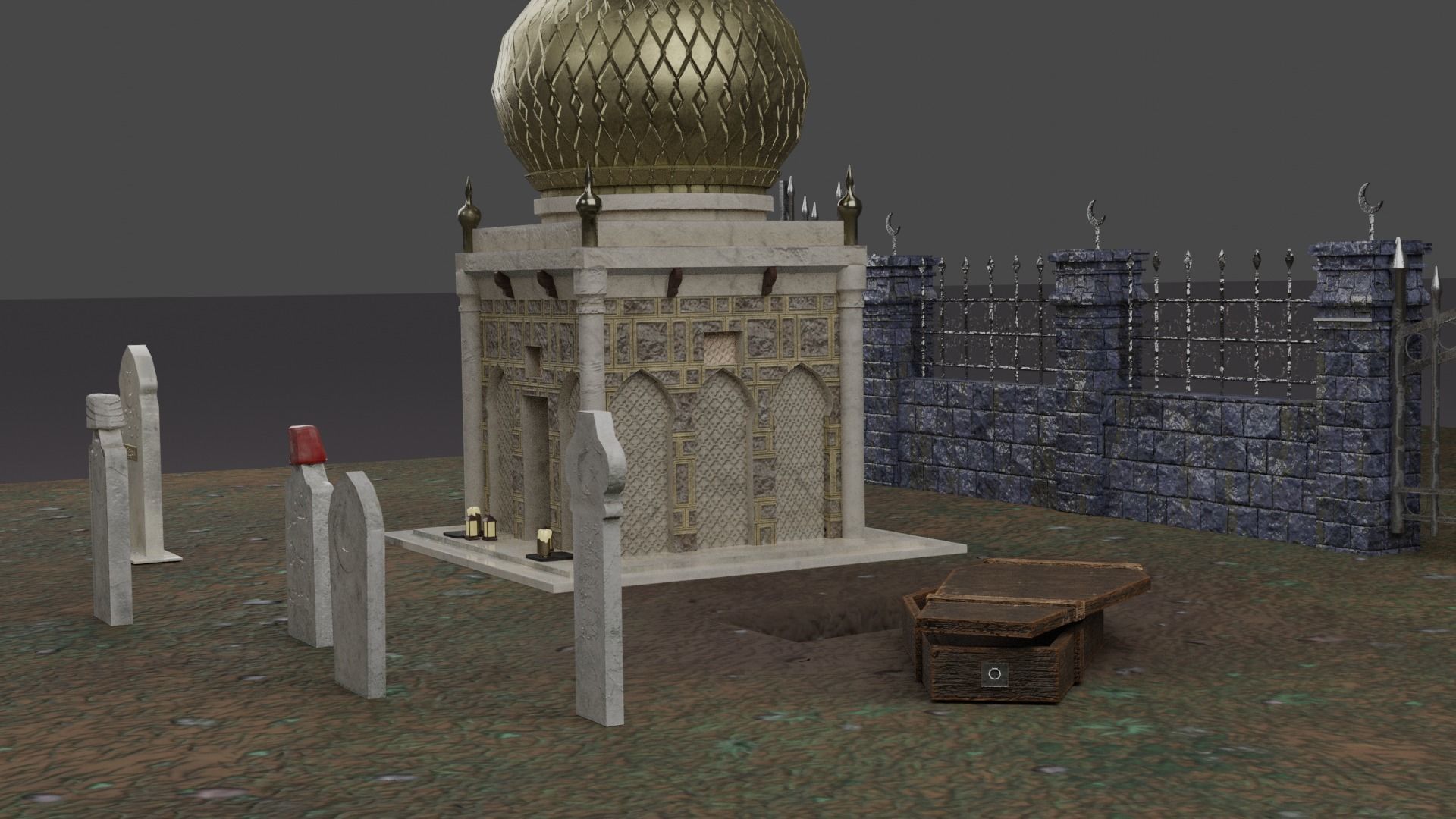 Muslim Tomb Set 3D model | CGTrader