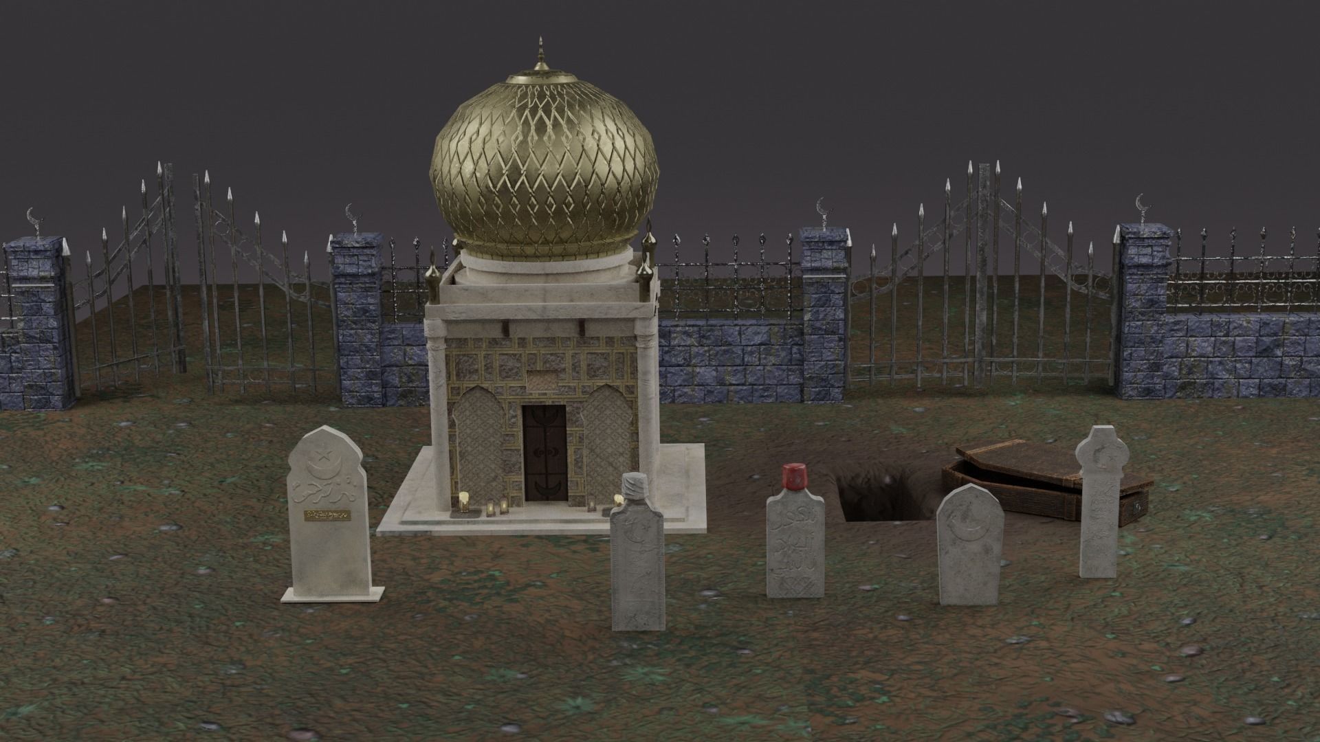 Muslim Tomb Set 3D model | CGTrader
