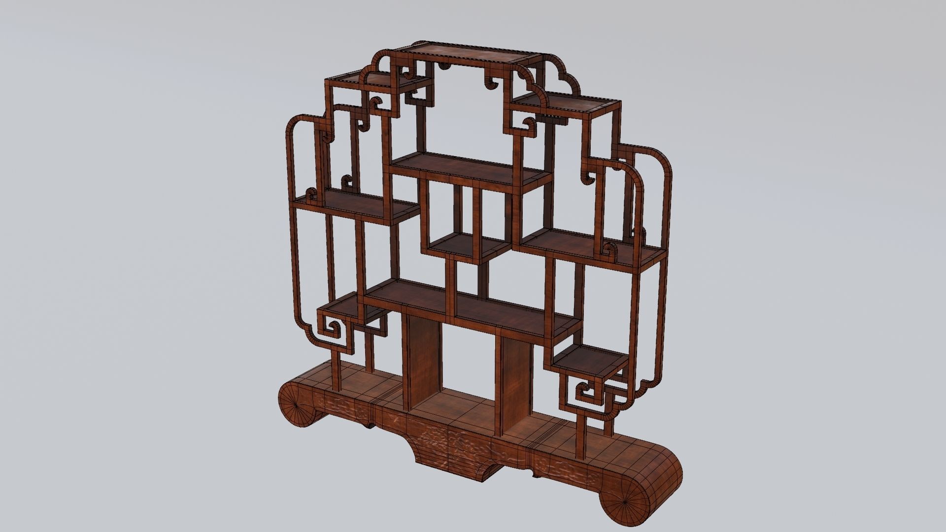 bookshelf asian style display shelf 3D model | CGTrader