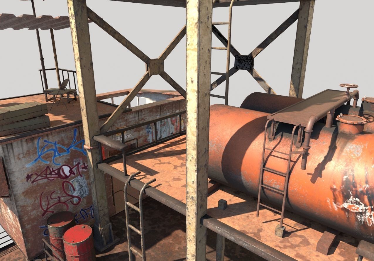 Post-Apocalyptic Outpost Tower 2 3D model | CGTrader