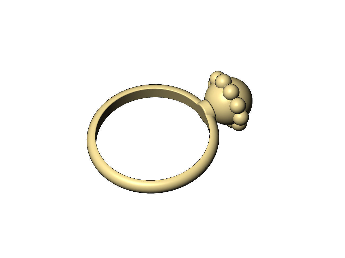 Beaded 8mm gold ball ring US size 5to9 3D model 3D printable | CGTrader