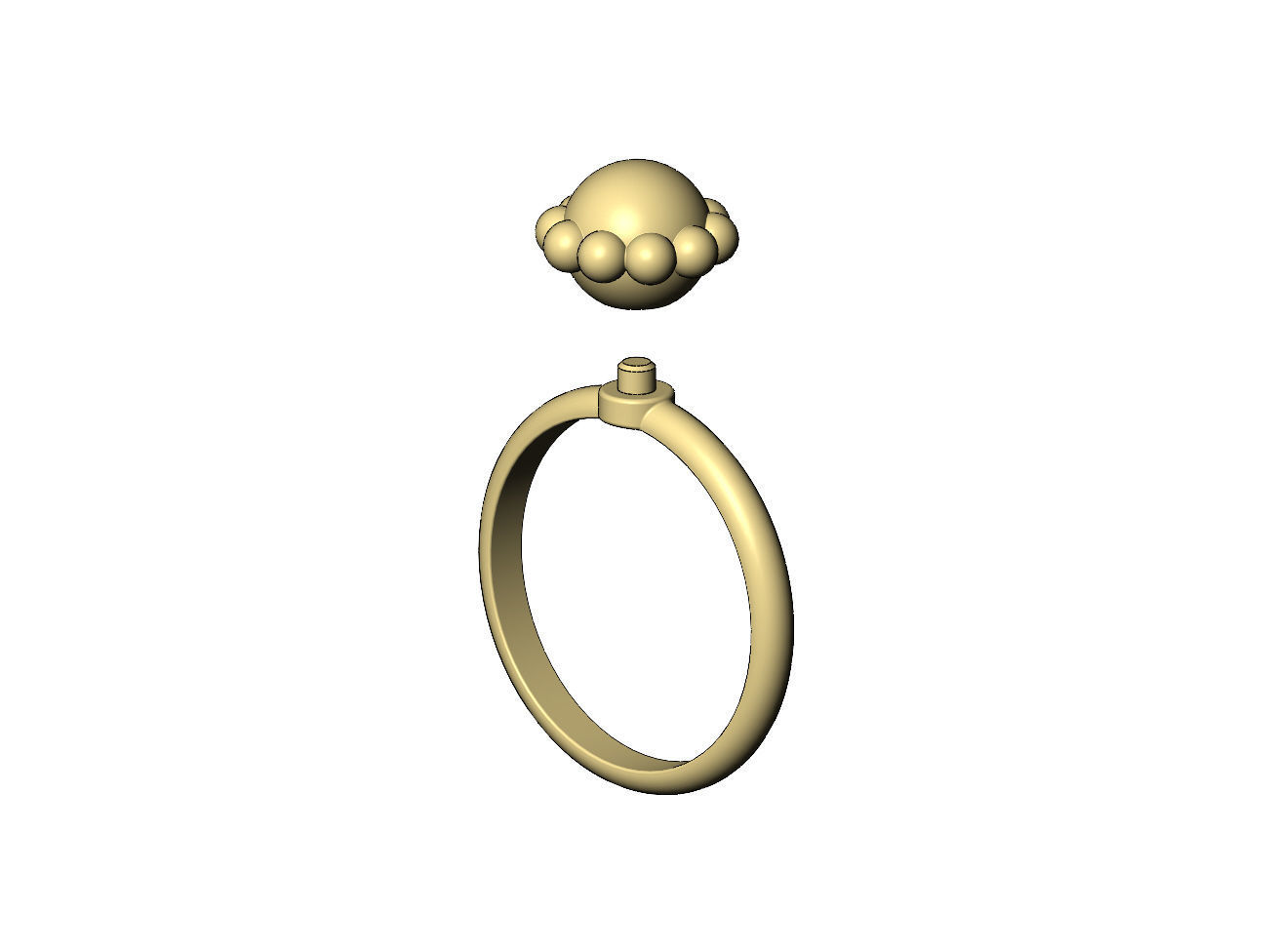 Beaded 8mm gold ball ring US size 5to9 3D model 3D printable | CGTrader