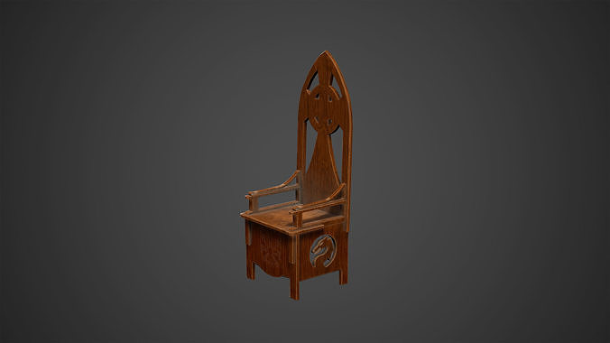 3D model Medieval Chair Low Poly Game Ready VR / AR / low-poly | CGTrader