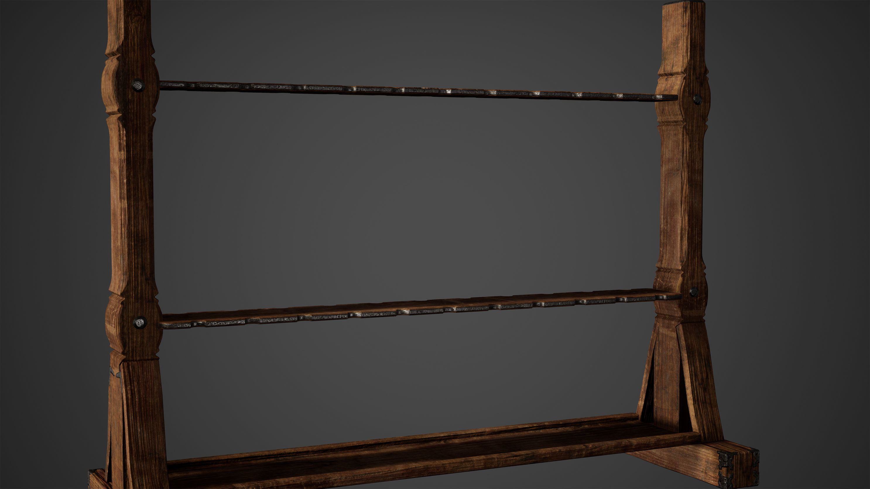 3D model Medieval Weapon Rack Low Poly Game Ready VR / AR / low-poly ...