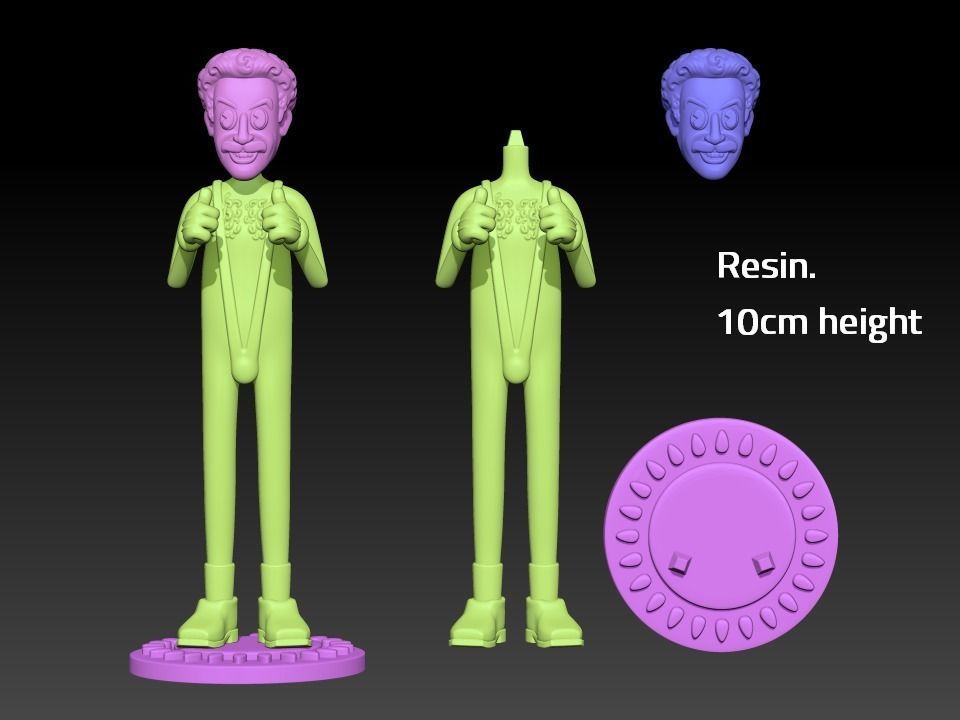 borat at beach 3d statue old cartoon style 3D model 3D printable | CGTrader