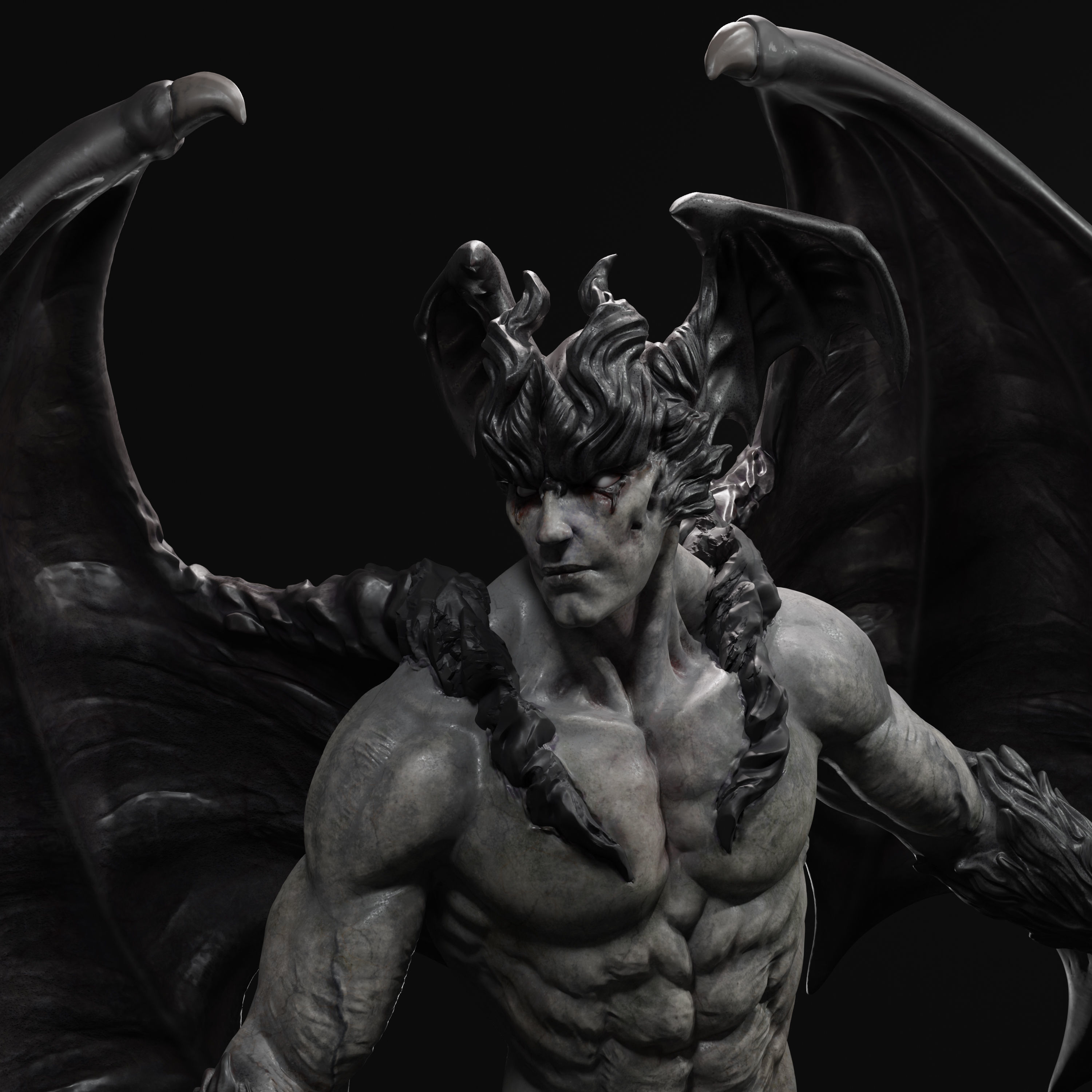 Devilman Statue 3D model 3D printable | CGTrader