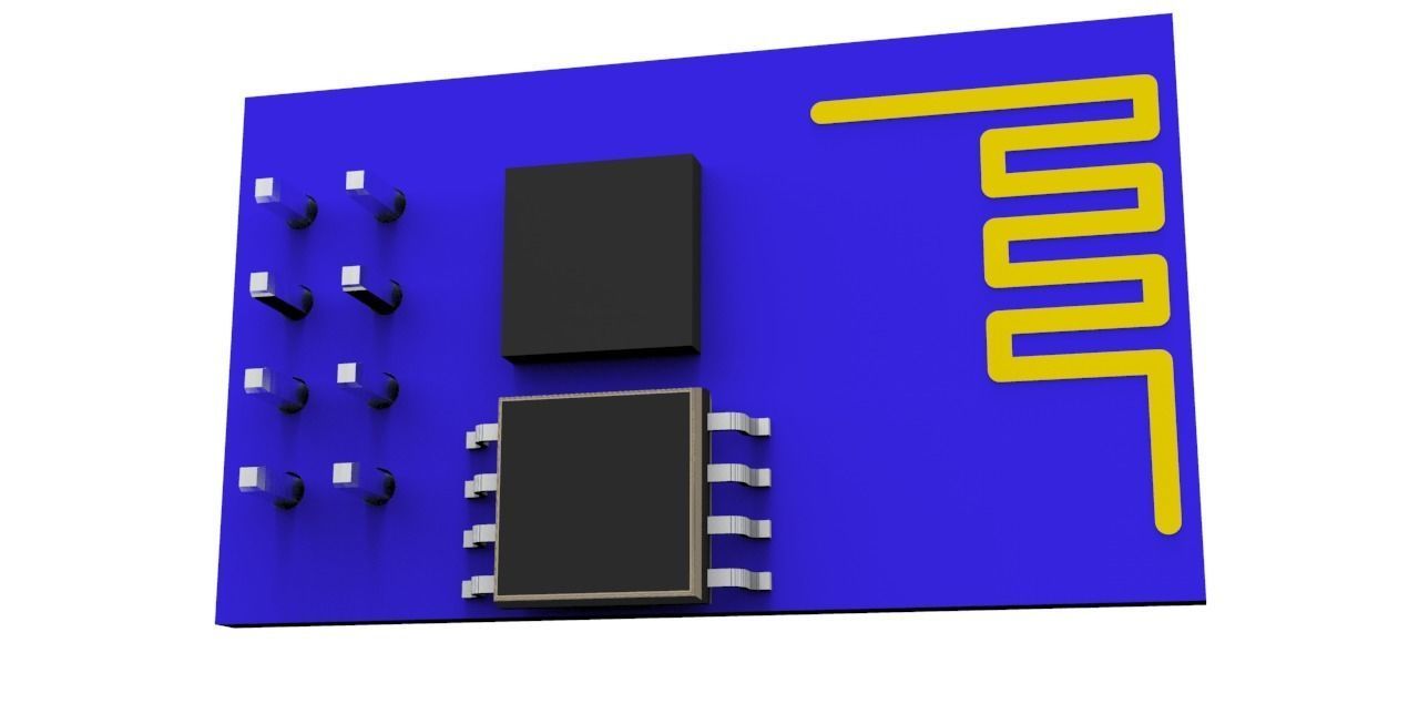ESP8266 - ESP01 3D model 3D printable | CGTrader