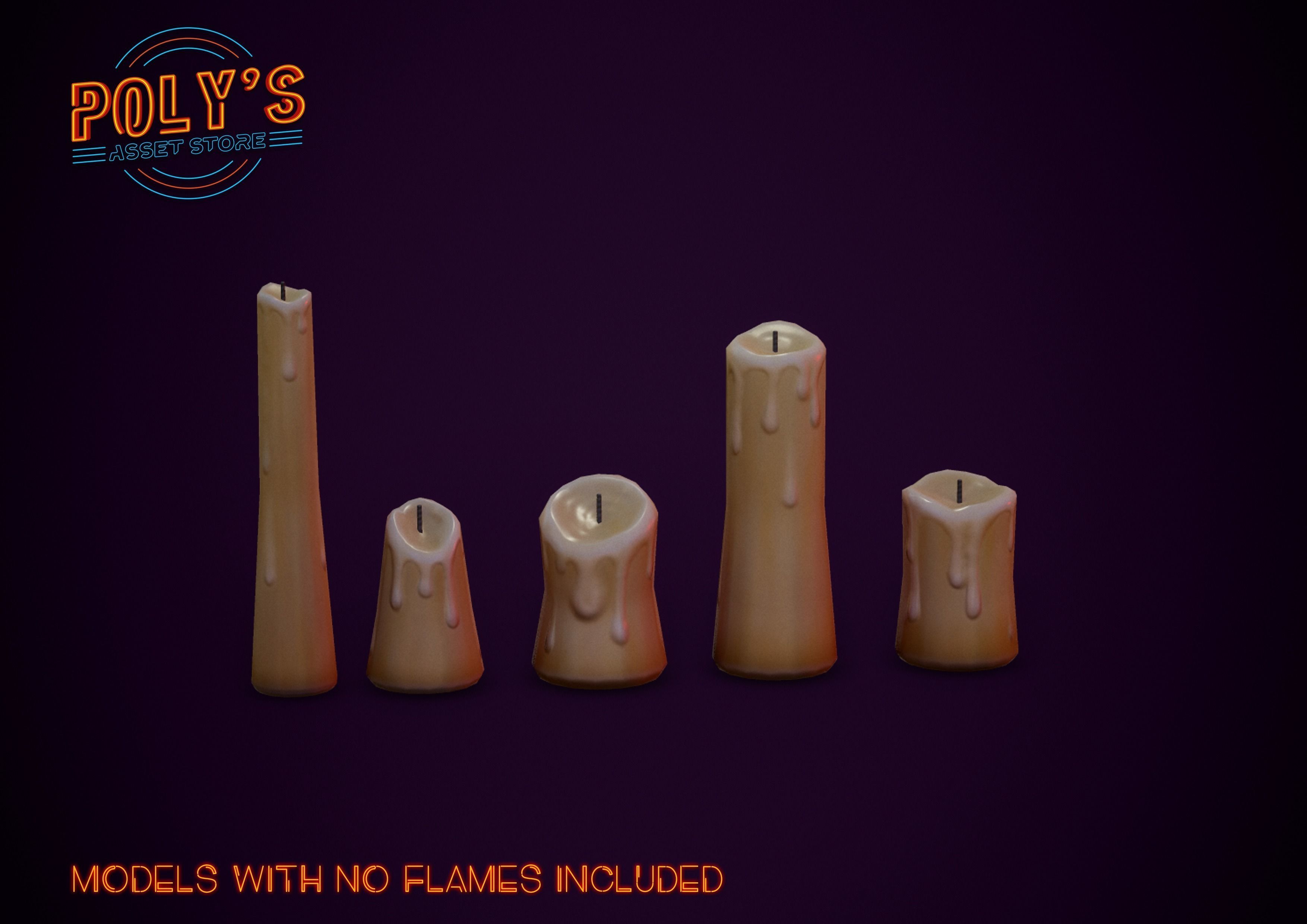 3D model Candle Pack - Stylized Low Poly VR / AR / low-poly | CGTrader