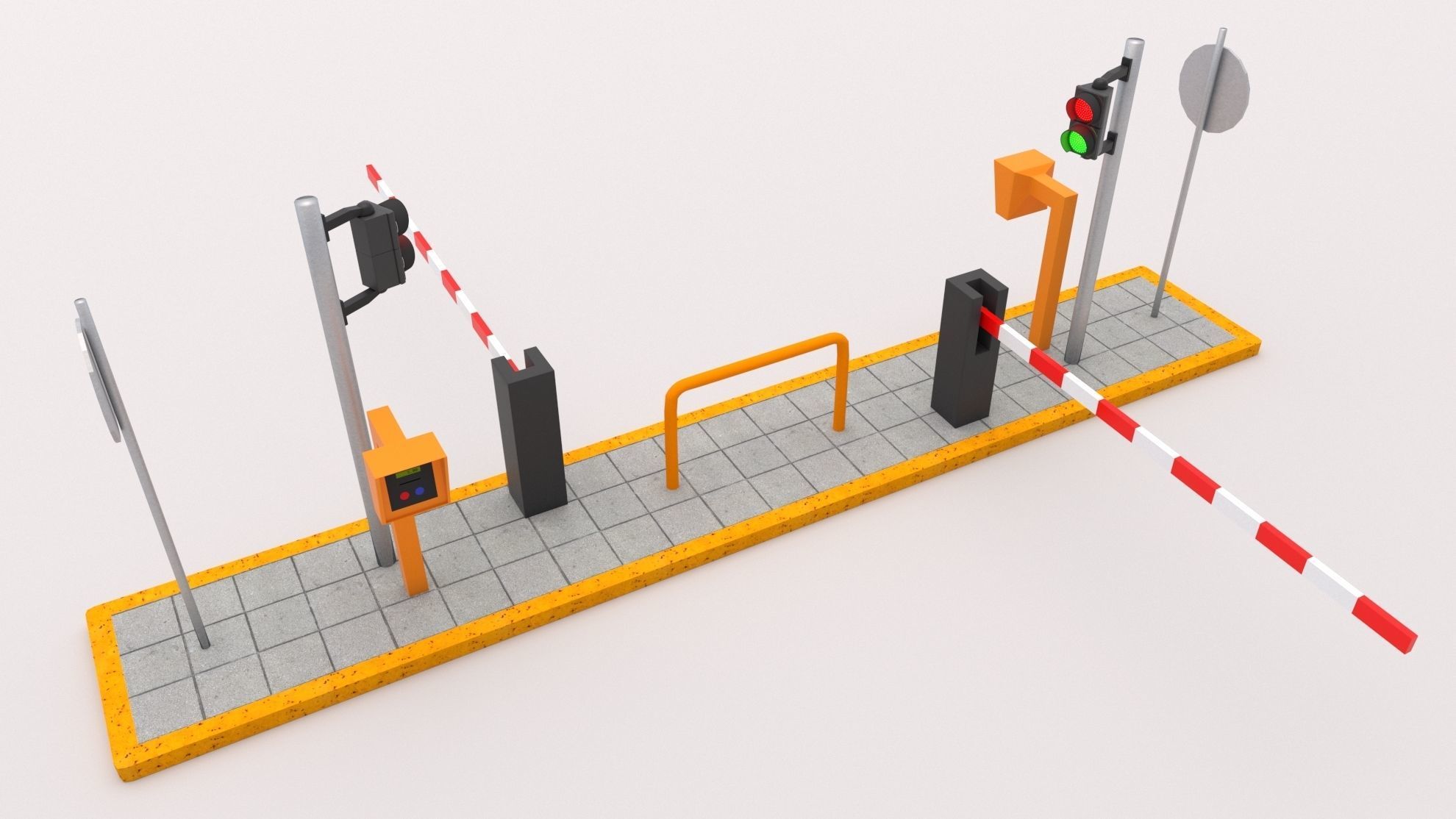Parking Barrier 3D model | CGTrader