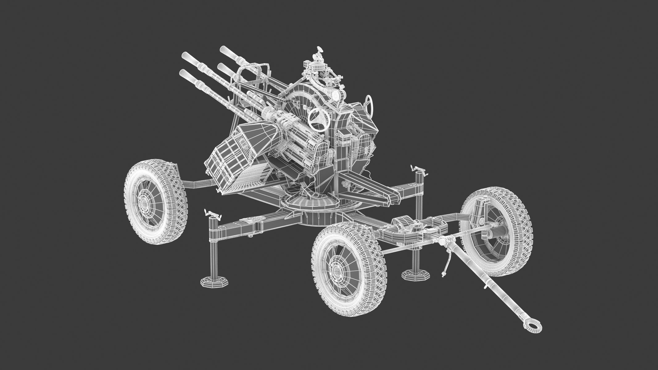 ZPU-4 machine gun 3D model | CGTrader