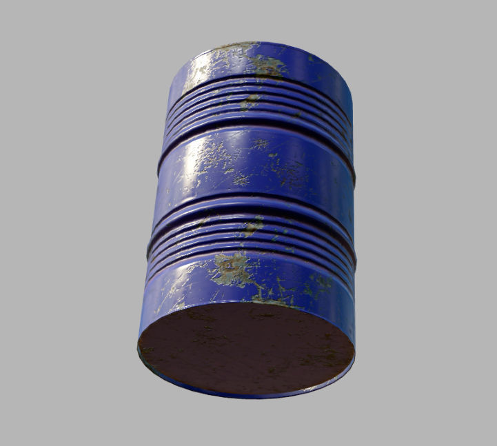 3D model metal blue rusty barrel VR / AR / low-poly | CGTrader