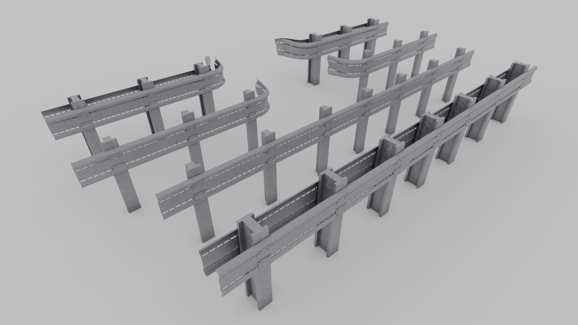 Highway Railing 3D model | CGTrader