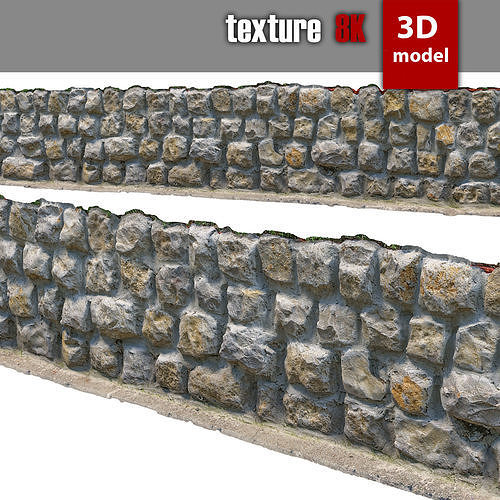 3D model 285 Stone Wall VR / AR / low-poly | CGTrader