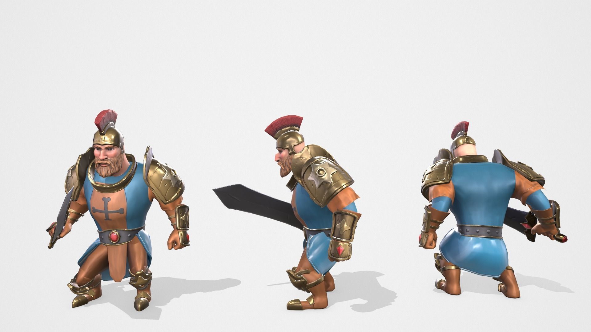 3D model Warrior Game Animations VR / AR / low-poly | CGTrader