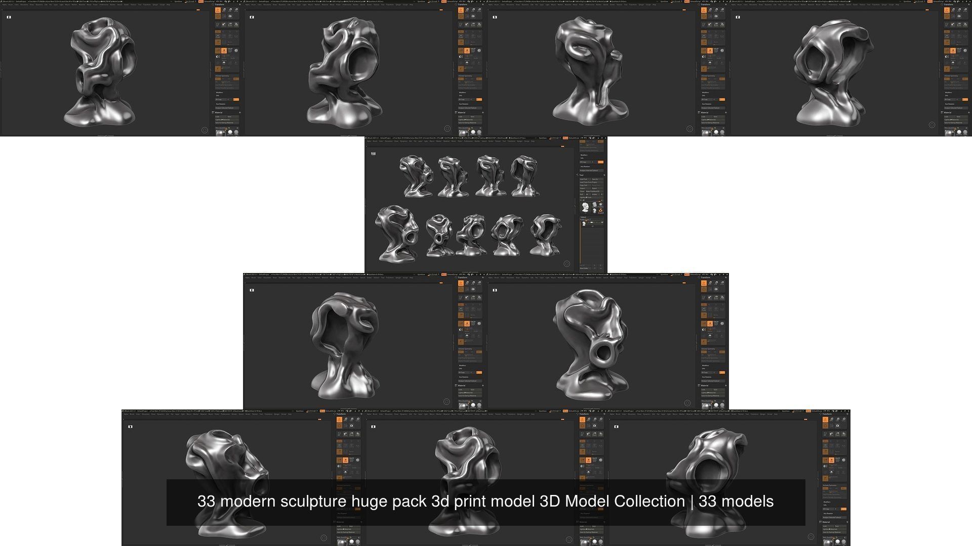 33 modern sculpture huge pack 3d print model 3D Model Collection | CGTrader