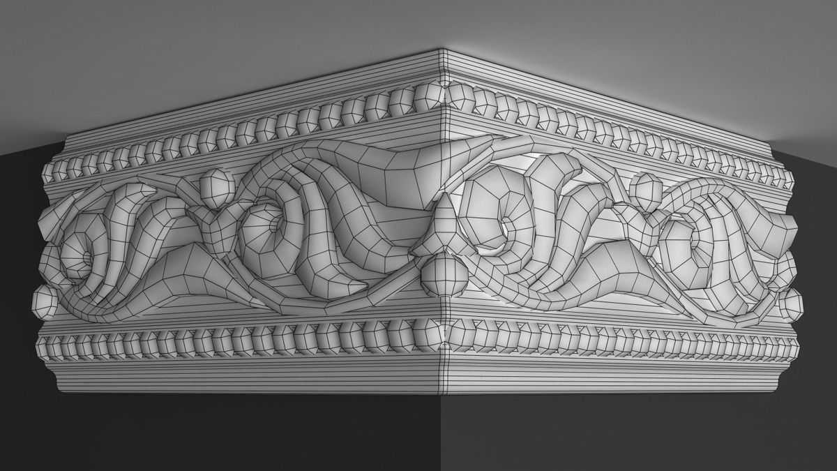 Moulding Cornice 3D Model with Floral Elements 3D model | CGTrader