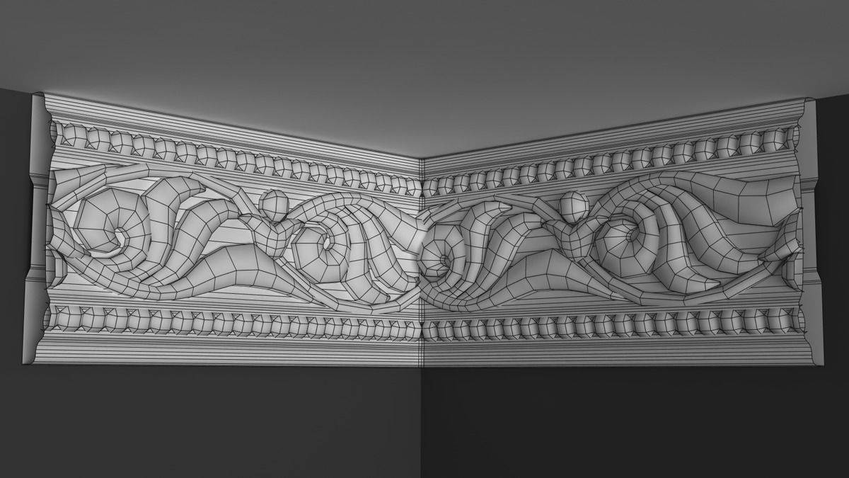 Moulding Cornice 3D Model with Floral Elements 3D model | CGTrader