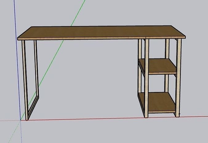 study desk free 3D model | CGTrader