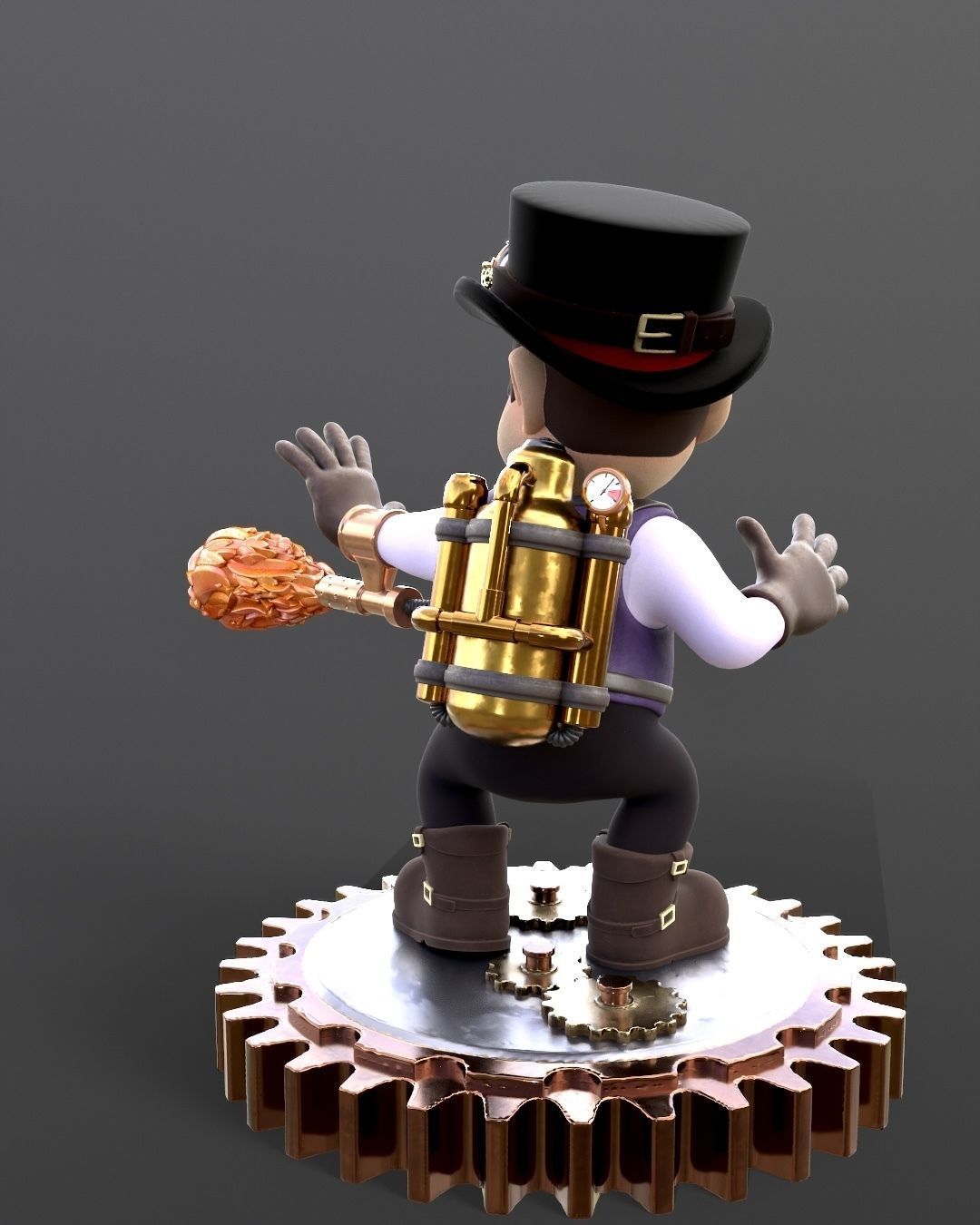 Steampunk Mario STL 3D model 3D printable | CGTrader