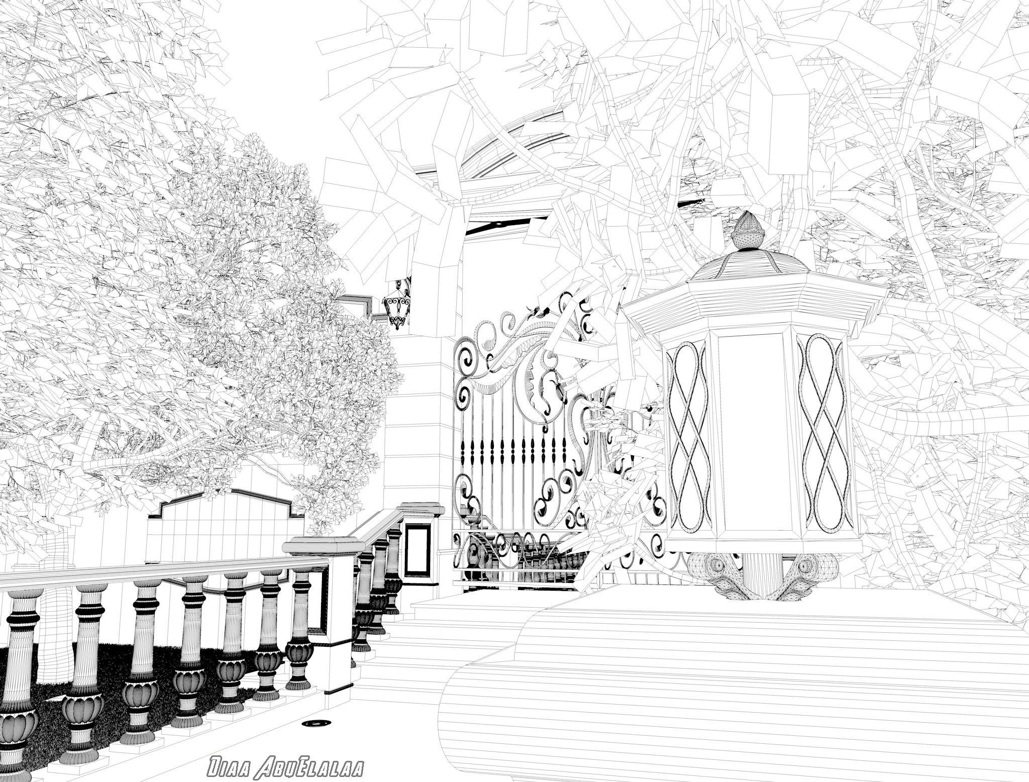 Villa Gate 3D model | CGTrader